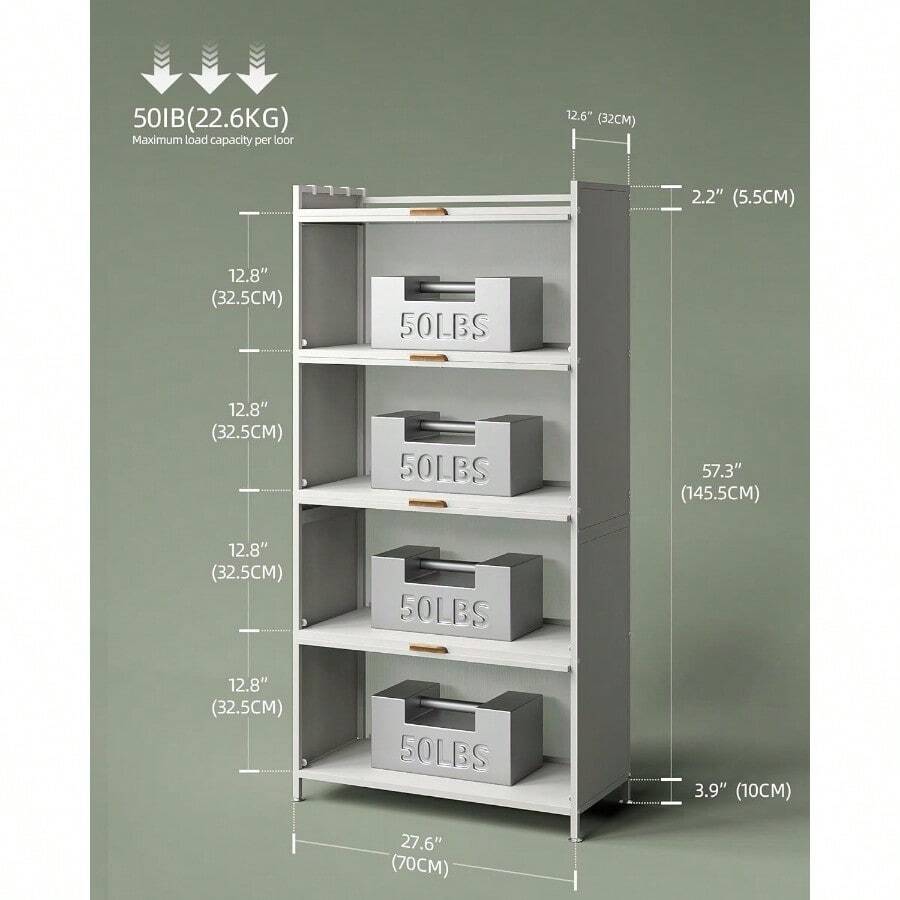 NETEL Cupboard5 Tier Cabinets With Wheels And Flip Door Bakers Rack ...