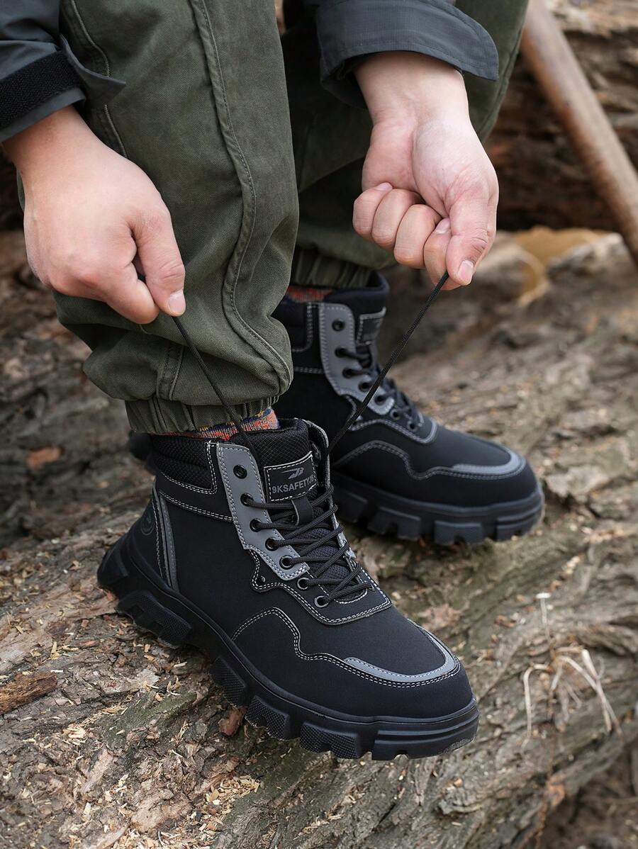 Men's Work Safety Shoes, Non-Slip Sports Hiking Shoes, Anti-Crush Anti ...