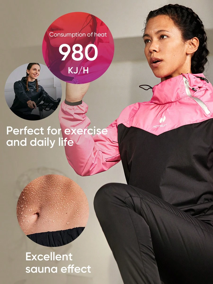 HOTSUIT Sauna Suit Women Weight Loss Boxing Gym Sweat Suits Workout Jacket Sauna Set Top And ...