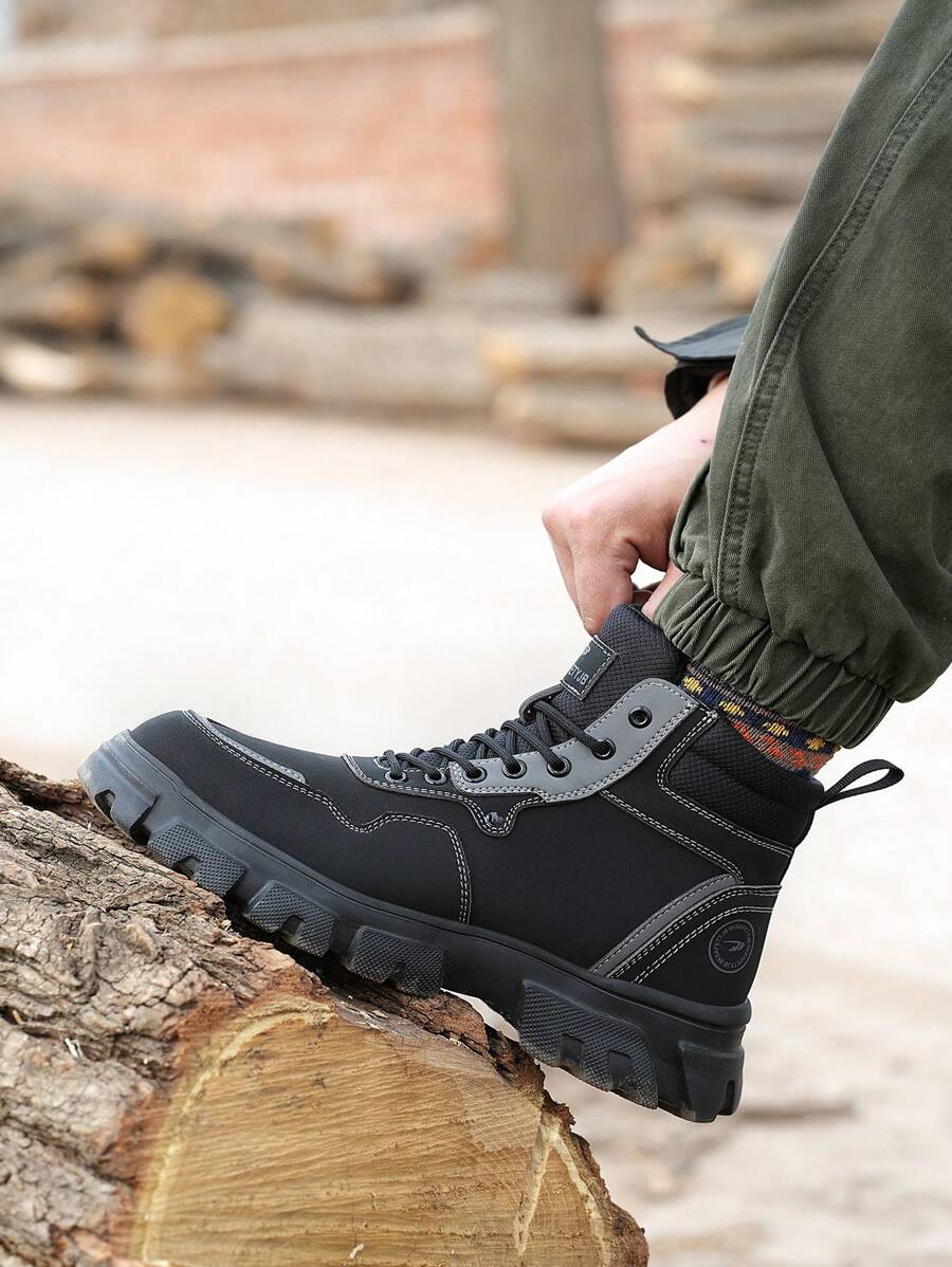 Men's Work Safety Shoes, Non-Slip Sports Hiking Shoes, Anti-Crush Anti ...