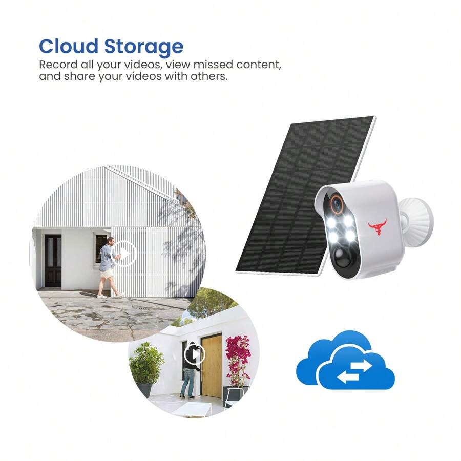 Solar Security Cameras Wireless Outdoor, 1080P Battery Powered WiFi ...