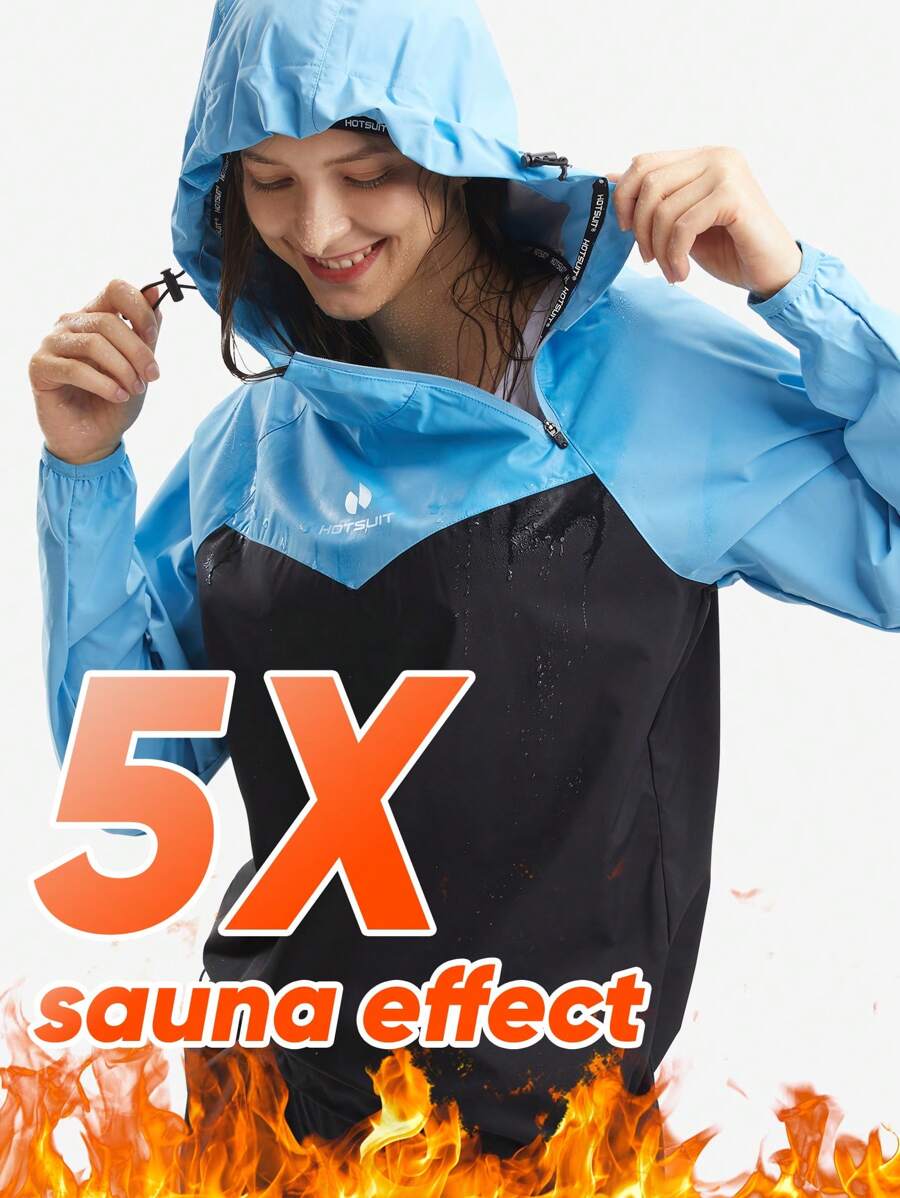 HOTSUIT Sauna Suit Women Boxing Gym Sweat Suits Workout Jacket Sauna Set Top And Pant Sauna ...