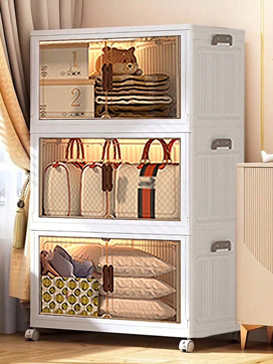 2layer Plastic Storage Bins, Foldable Storage Bins With LIDS And Wheels ...