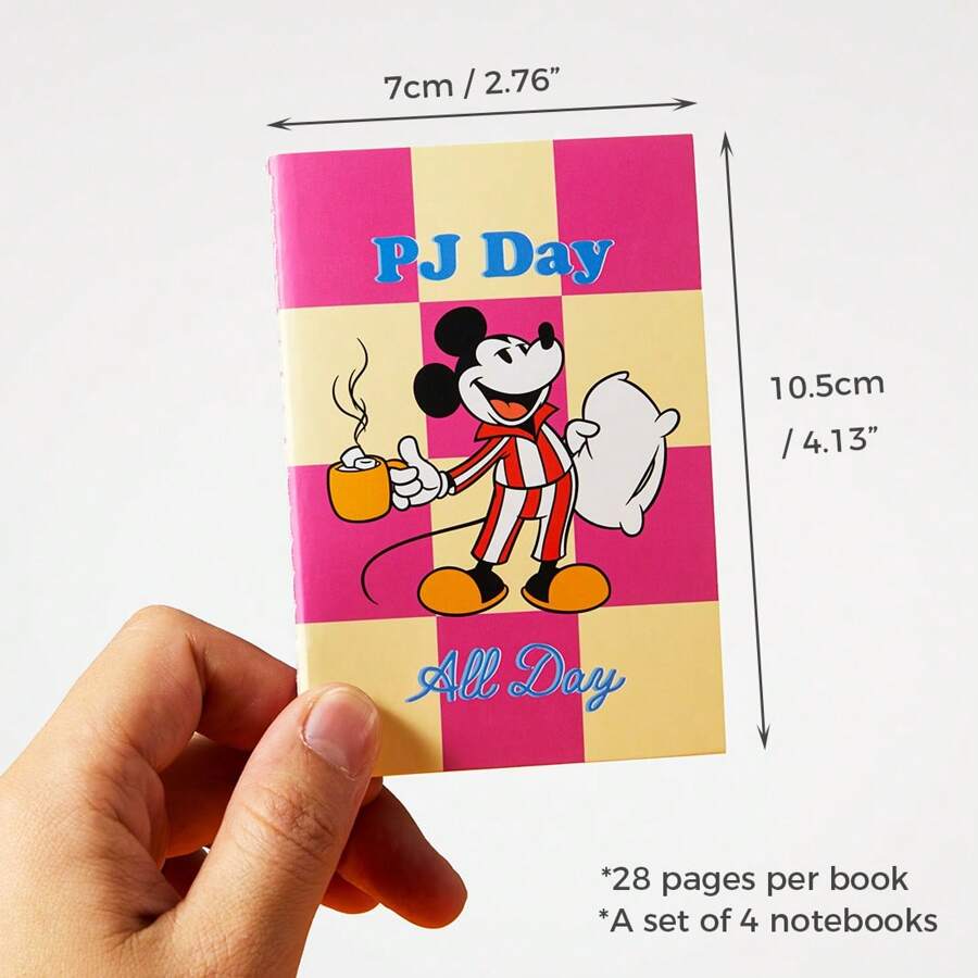 Miniso Miniso Disney Mickey 4pcs Set Cart Lined Notebook Thick Paper ...