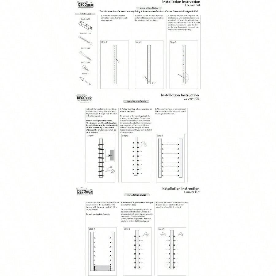 Louvers Hardware Set For Blinds And Shutters Complete Kit For 11 Boards ...