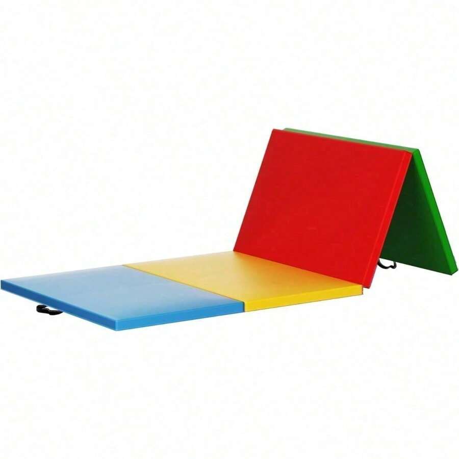 Foldable Gymnastics Mat Home Gym Floor Tumble Equipment, 8' Black ...