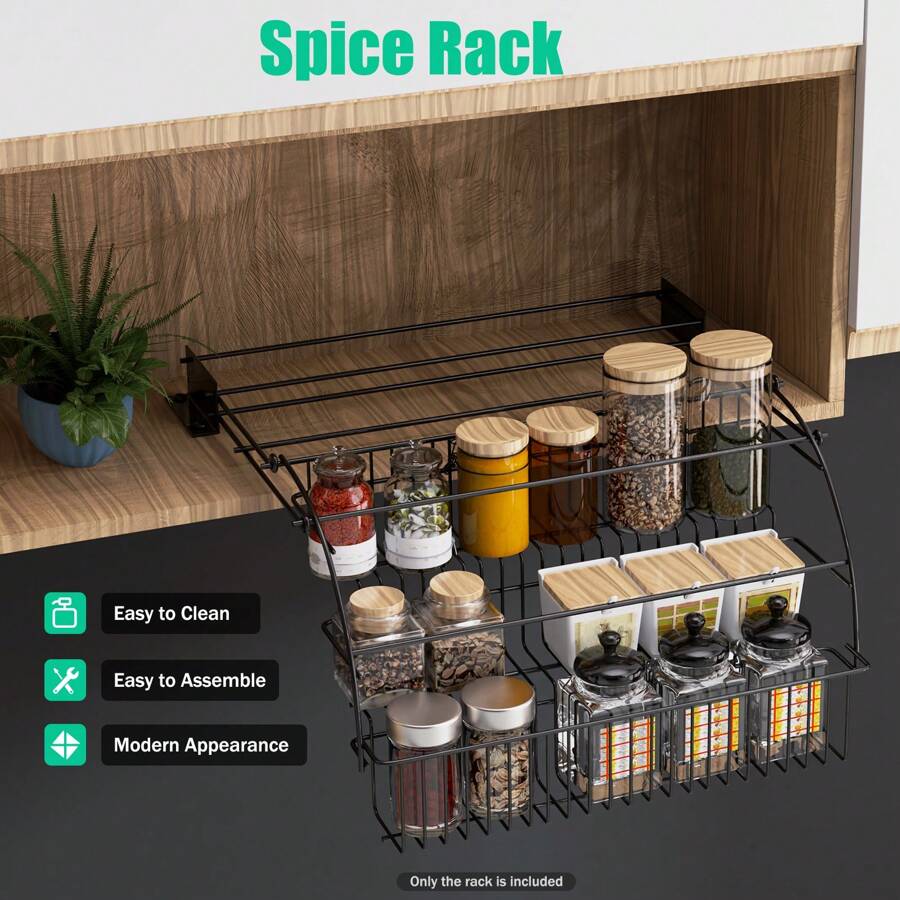 Spice Organizer Rack, Durable Pull-Down Spice Storage For Kitchen ...