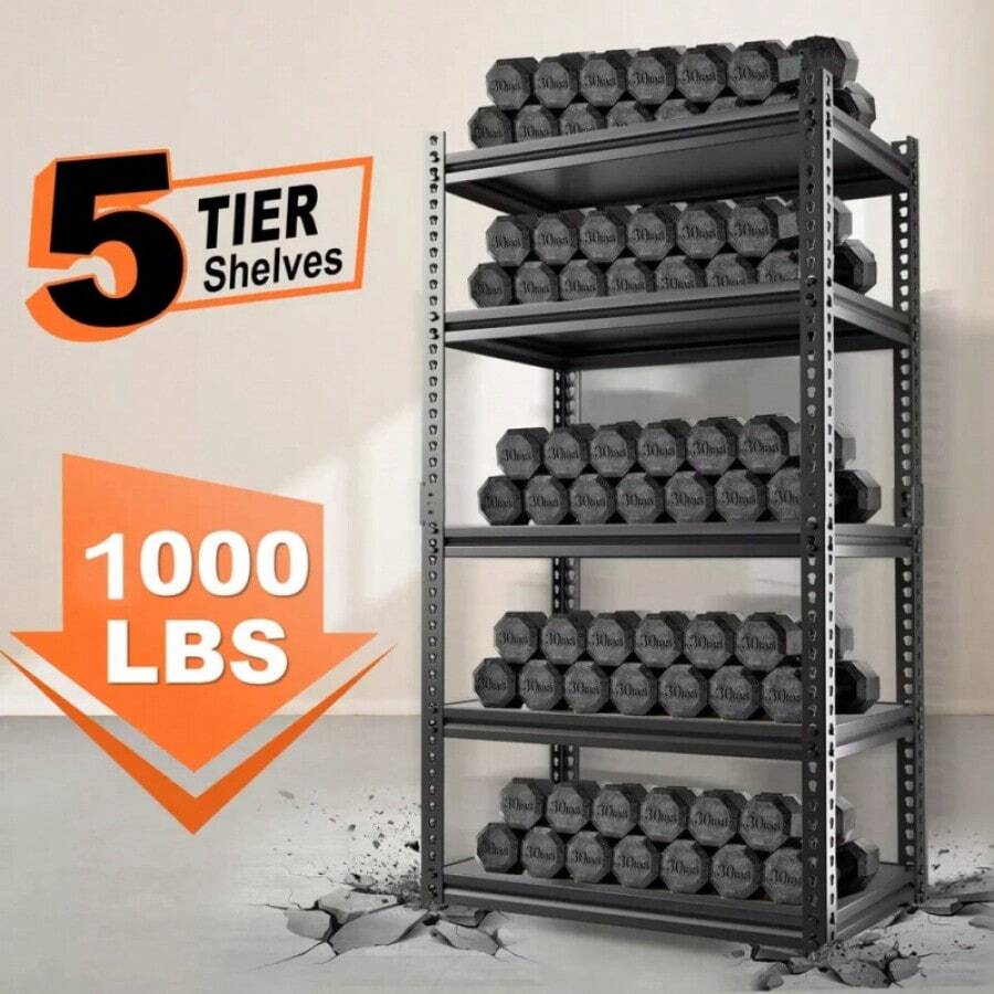 2020LBS Storage Shelves 5 Tier Garage Shelving Heavy Duty Adjustable ...