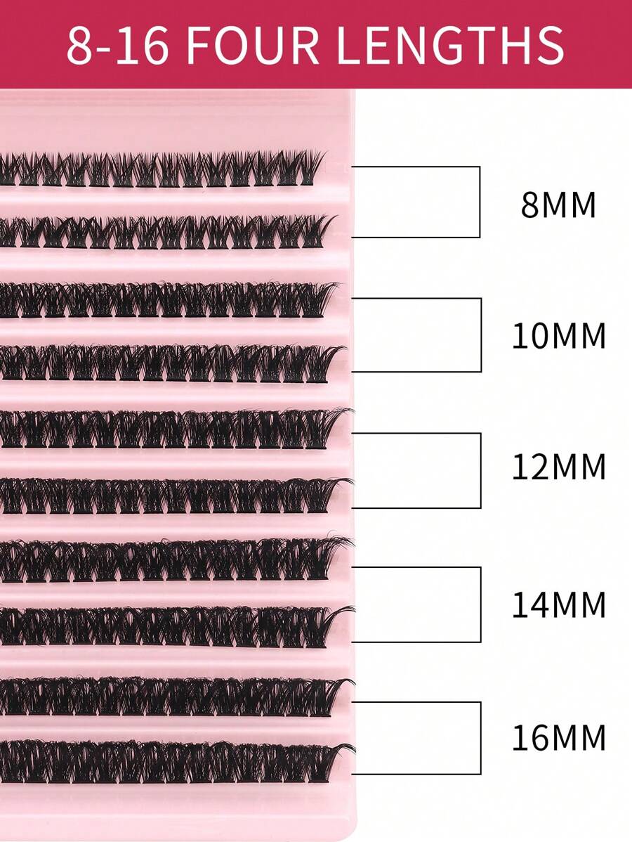 200 Pcs 80D Black Lashes DIY Faux Mink False Eyelashes Soft Fluffy D ...