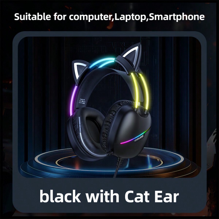 ONIKUMA X33 Pro Gaming Headset com luz RGB dinâmica, microfone de ...