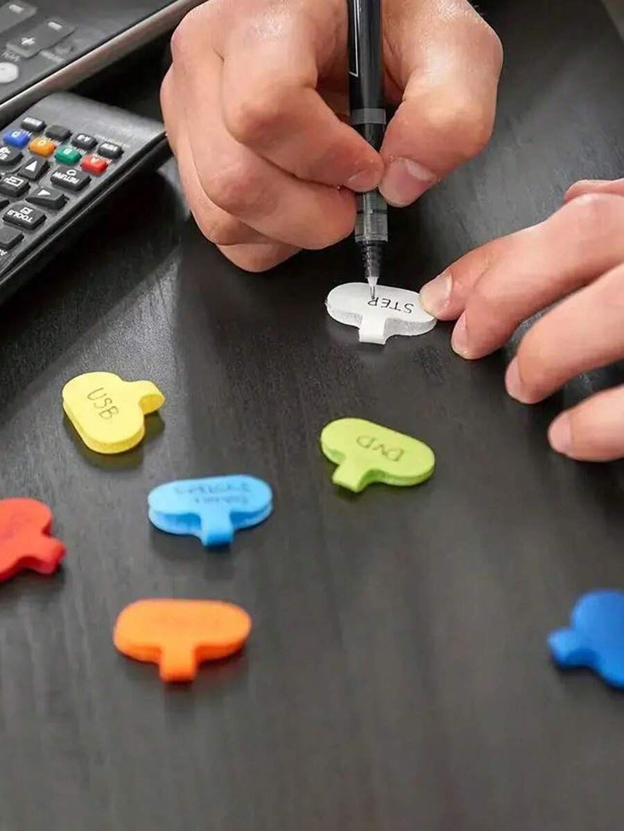 10pcs/Set Mixed Color Writing Cable Storage Labels, Hook And Loop ...