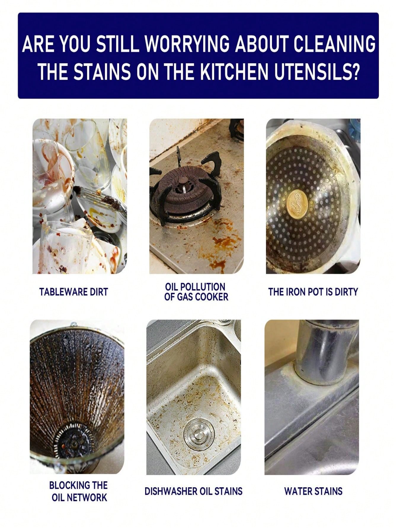 Kitchen Degreasing Powder, Heavy Duty Grease Cleaning For Pots, Pans ...