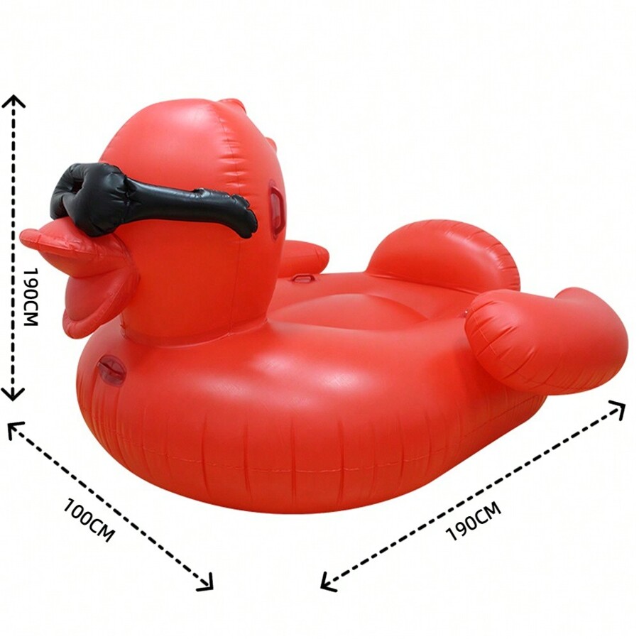Bouée de natation gonflable, Canard rouge géant en forme de bouée, Lit ...