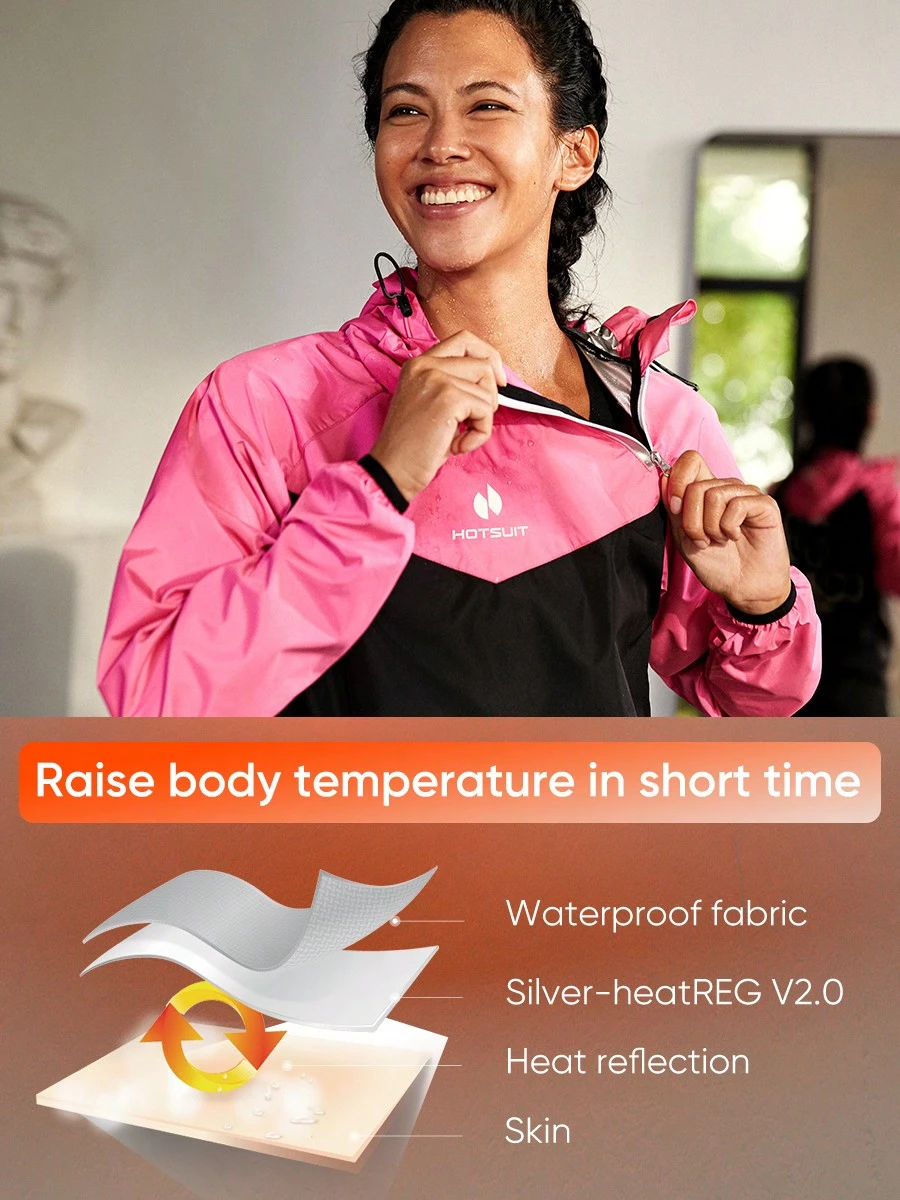 HOTSUIT Sauna Suit Women Boxing Gym Sweat Suits Workout Jacket Sauna Set Top And Pant Sauna ...