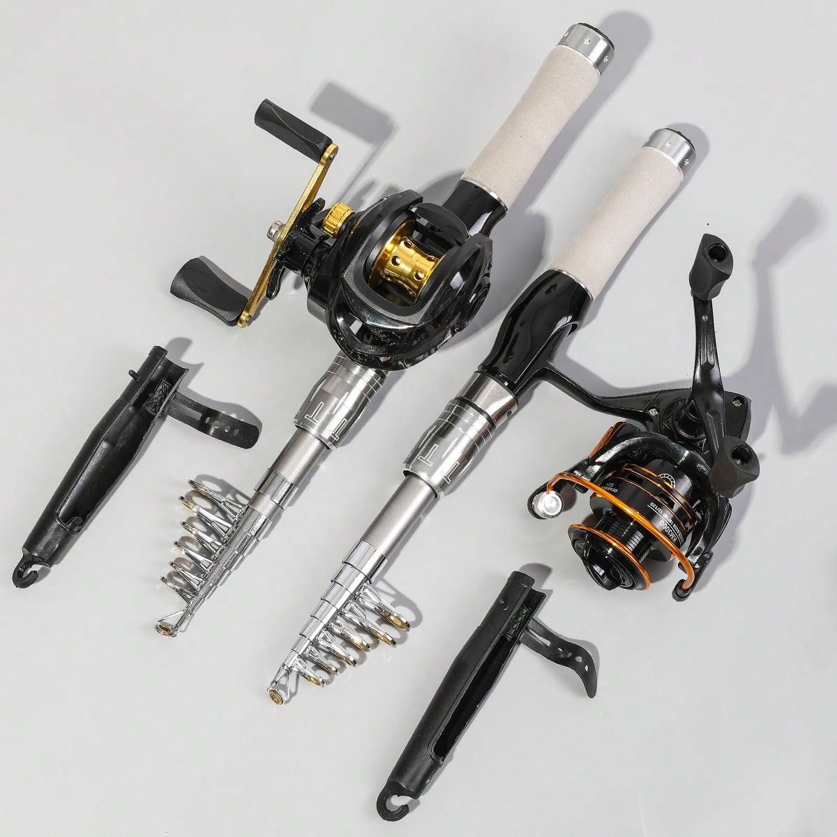 Grey & Silver Telescopic Ultralight Short Fishing Rod | SHEIN EUR