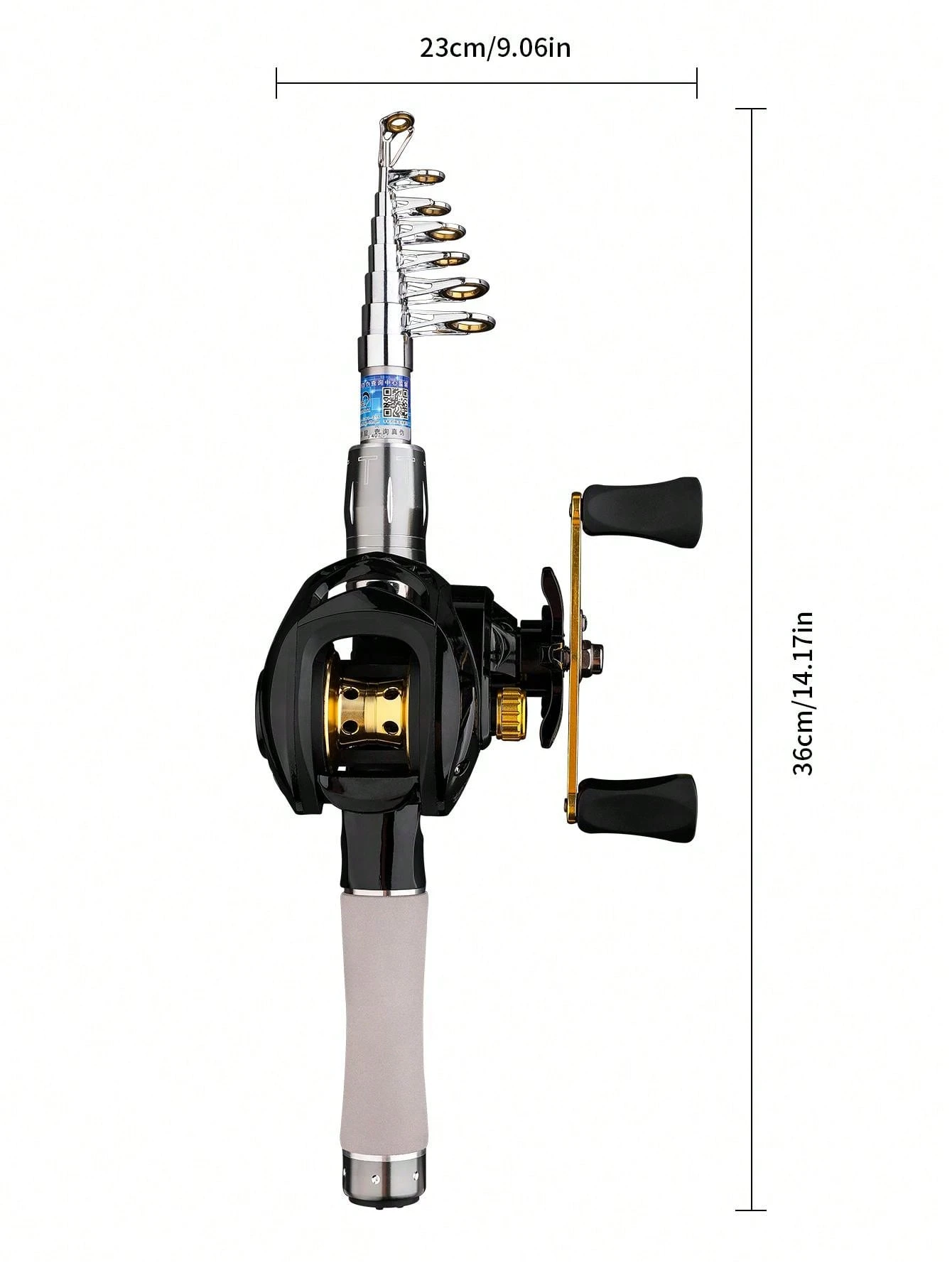 Grey & Silver Telescopic Ultralight Short Fishing Rod | SHEIN EUR