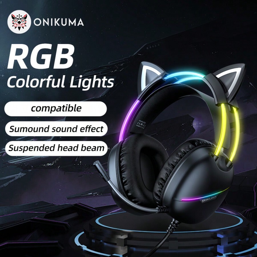 ONIKUMA X33 Pro Gaming Headset Met Dynamisch RGB-licht Afneembare ...