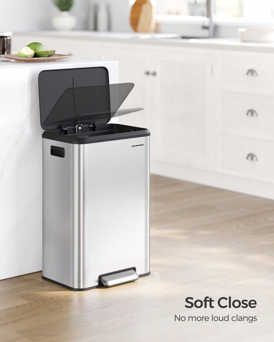 SONGMICS SONGMICS Kitchen Trash Can, 10.5-Gallon (40L) Garbage Can With ...