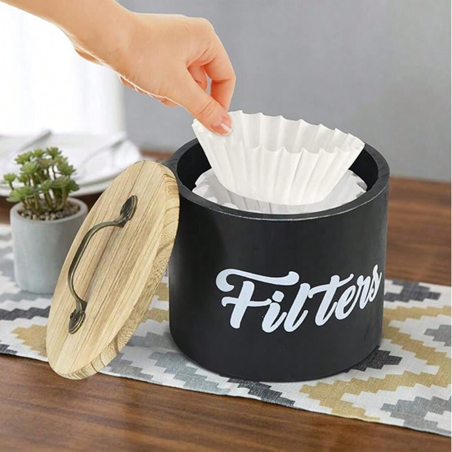 Coffee Filter Holder, White Filter Storage Container Basket For Counter ...