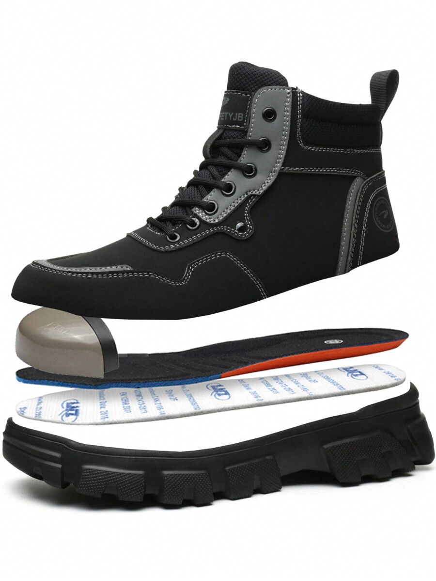 Men's Work Safety Shoes, Non-Slip Sports Hiking Shoes, Anti-Crush Anti ...