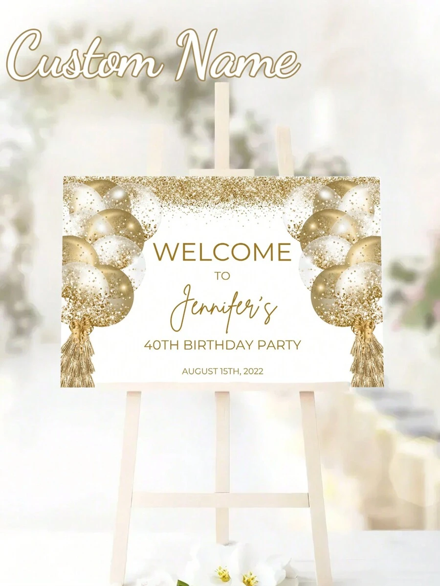 1pc Custom Name Birthday Welcome Frameless Poster, Custom Canvas Poster ...