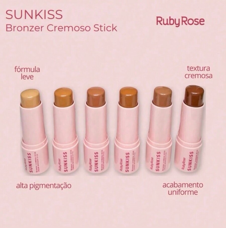 Bronzer Contorno Cremoso Stick Sunkiss - Ruby Rose - Bronzer Facial Em Stick/Bastão Alta ...