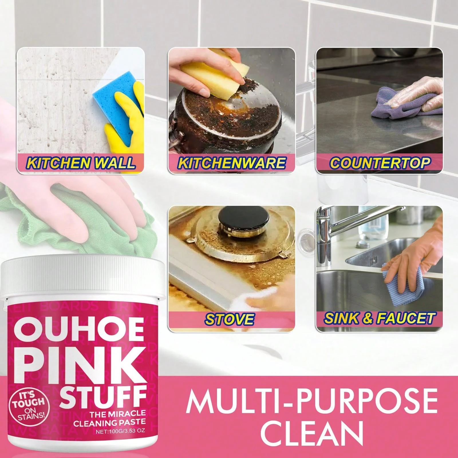 Multi-Purpose Mild Cleaning Paste For Removing Heavy Grease In Kitchen ...