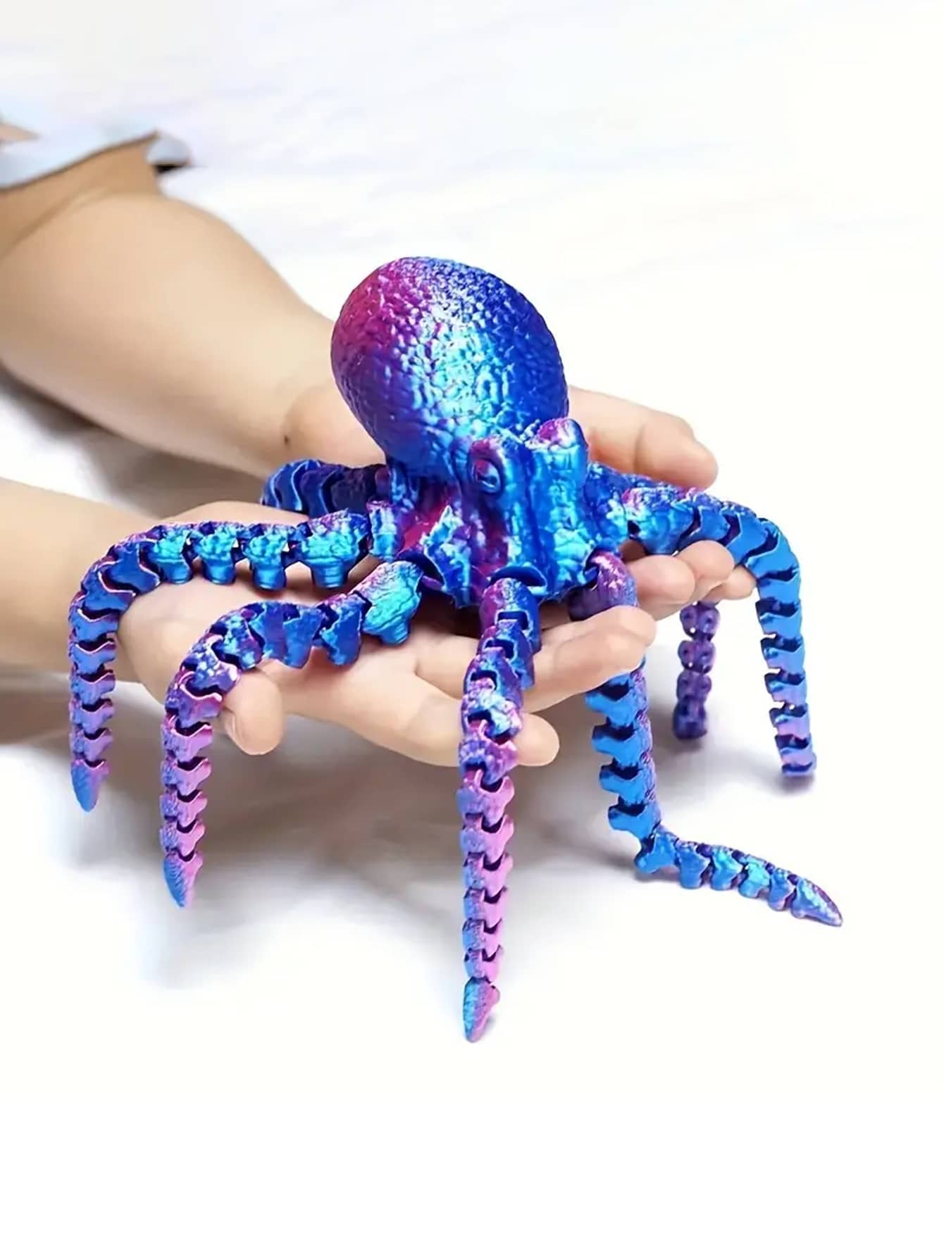Colorful 3D Printed Flexible Octopus Toy - Laser Cut PVC, Articulated ...