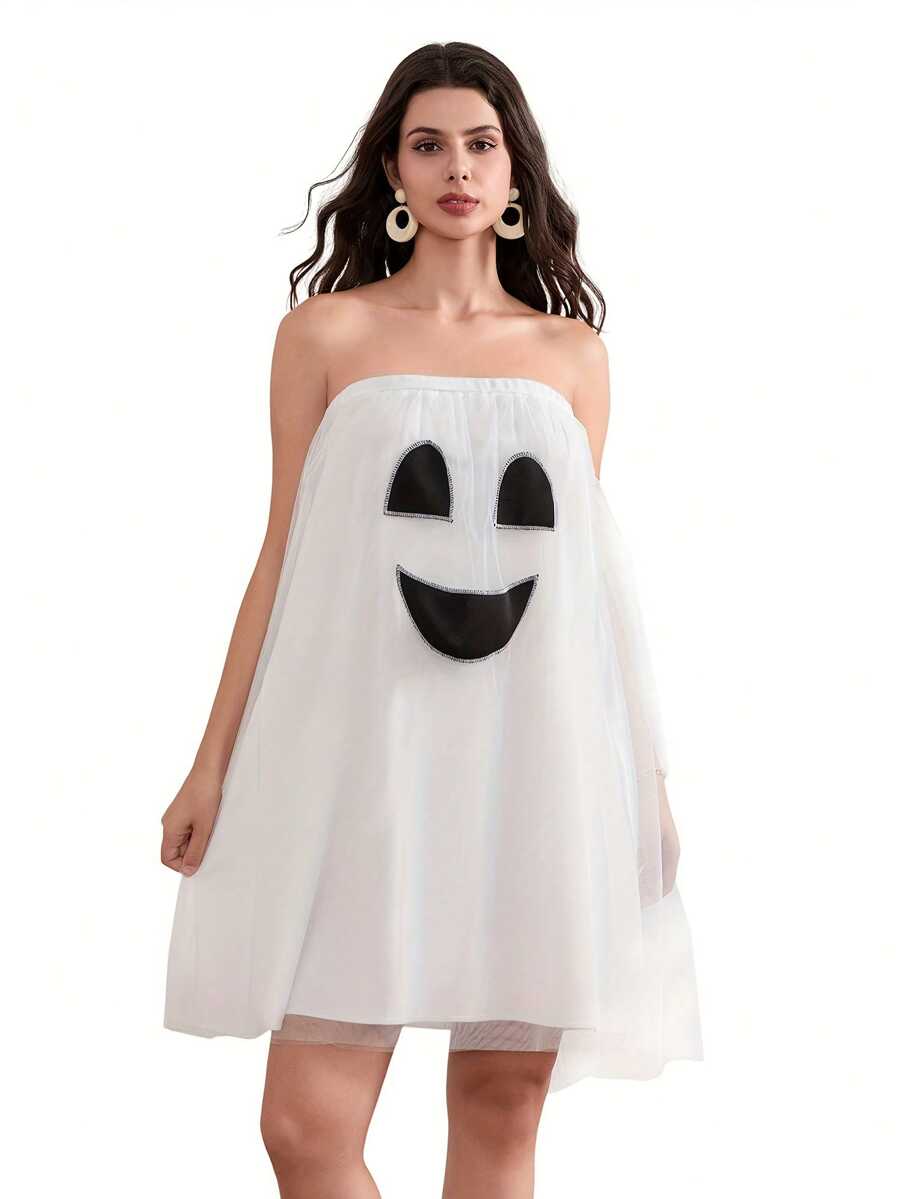 Women's Halloween Cosplay Ghost Costume, Ghost Halloween Party Cosplay ...