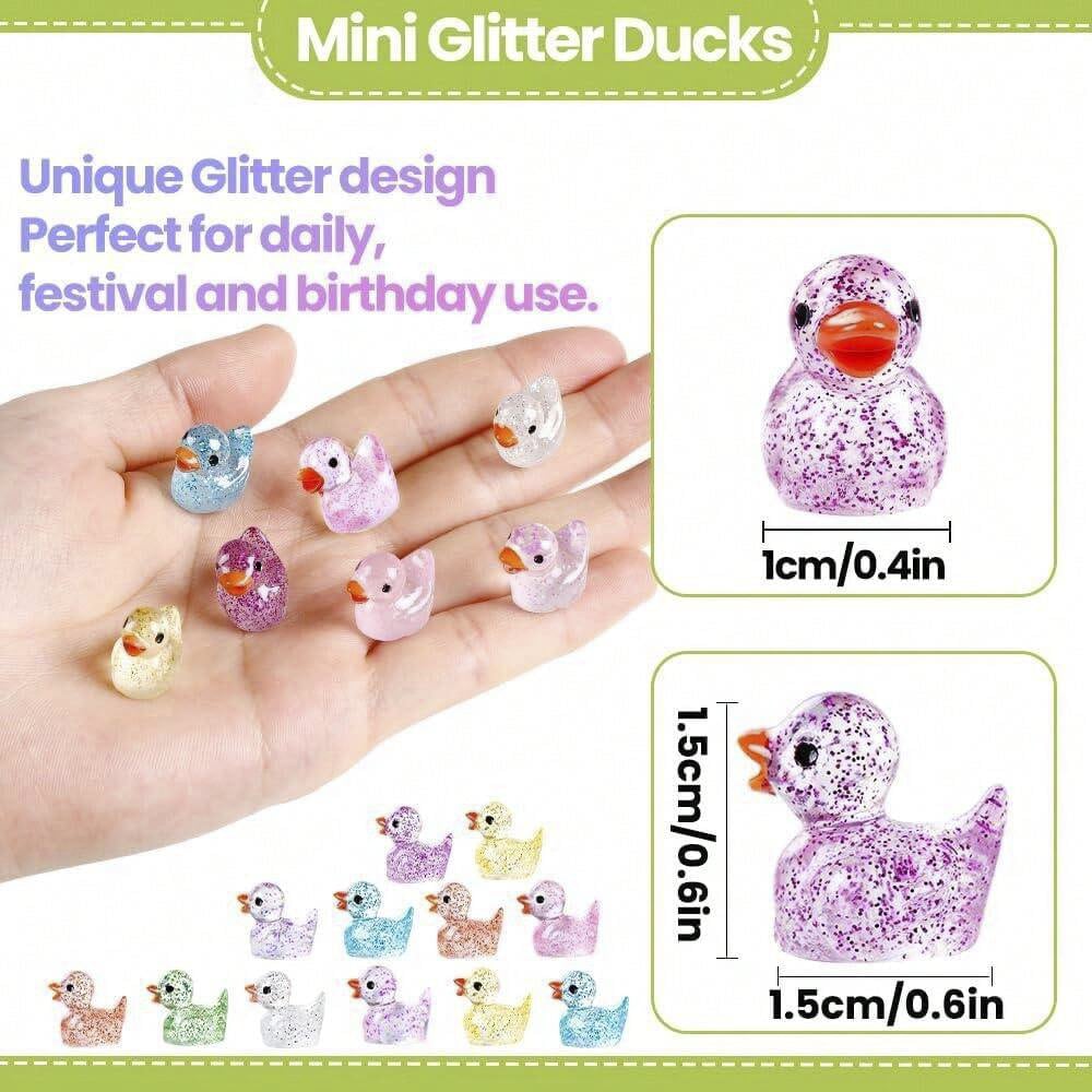 50 Mini Sparkling Ducks, Colorful Resin Ducks, And Plastic Animals That ...