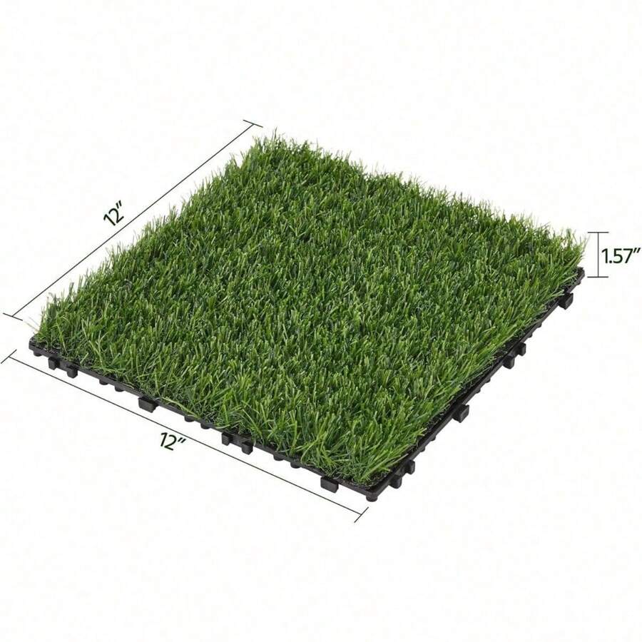 27PCS Turf Interlocking Deck Tiles Fake Grass Interlocking Carpet Tiles ...