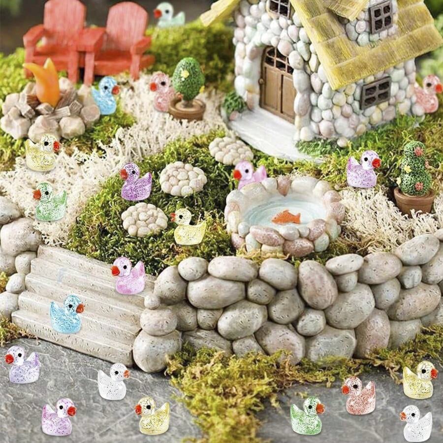 50 Mini Sparkling Ducks, Colorful Resin Ducks, And Plastic Animals That ...