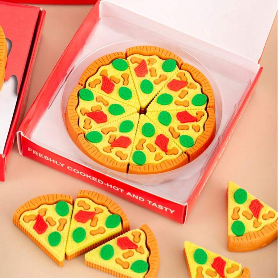 Cute Realistic Pizza-Shaped Erasers, Ideal Small Gift For School ...