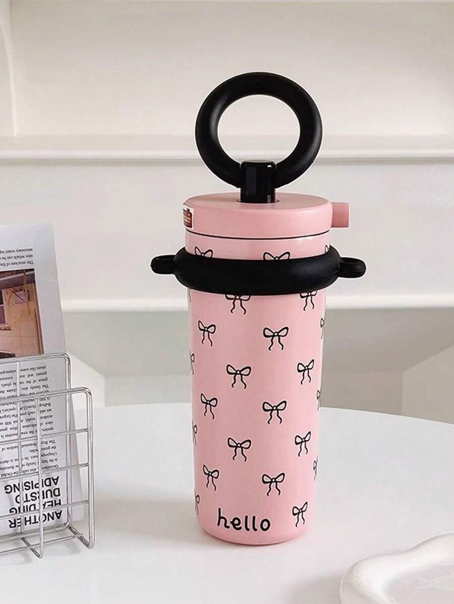 Yocity 1pc Bow 316 Insulated Cup, Strap With Straw And Cup Holder, High ...