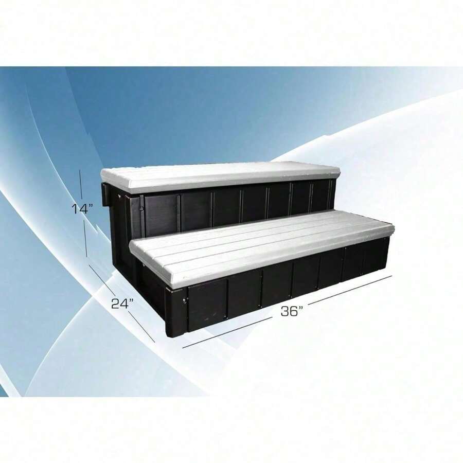 Two Tier 36" Wide Deluxe Hot Tub Step. Non-Skid Spa Steps, Easy ...
