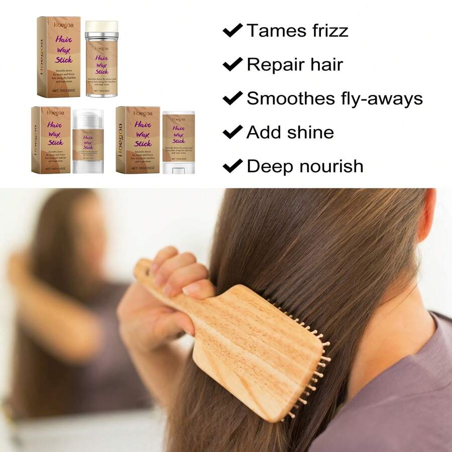 2pcs Hair Wax Rod Shattering Hair Finish Natural Gloss Smoothing Frizz ...