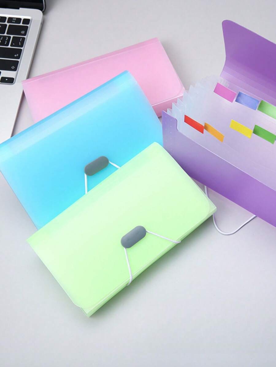 1pc 13-Grid Candy Color Mini Accordion Folder, Office Supplies File ...