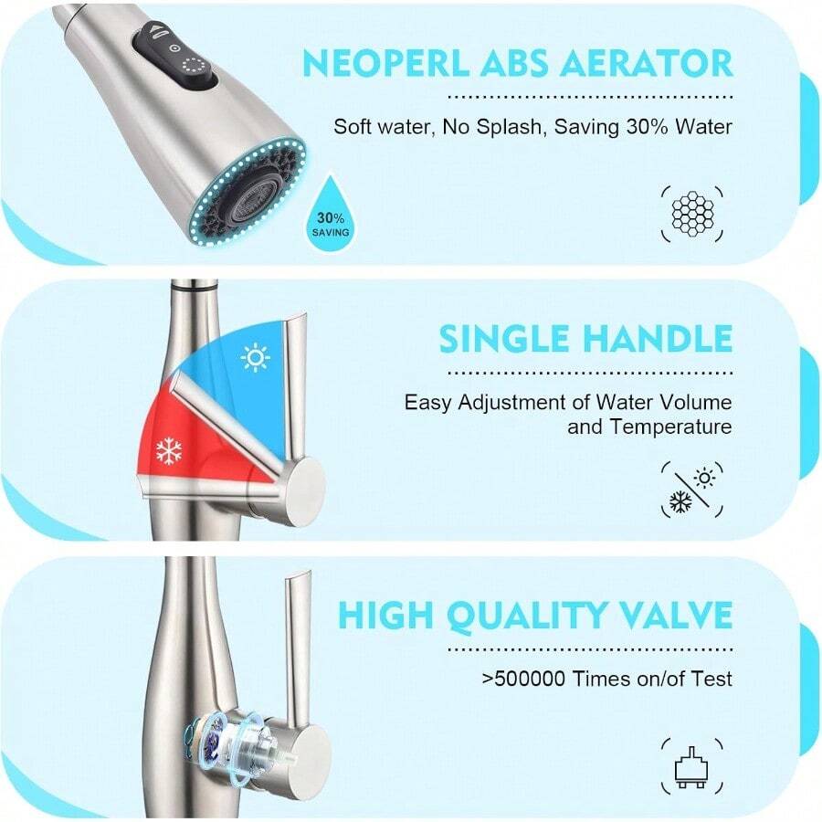 CREA Touch Sensor Tap Touch On Mixer Tap With Pull Out Sprayer Sink Tap ...