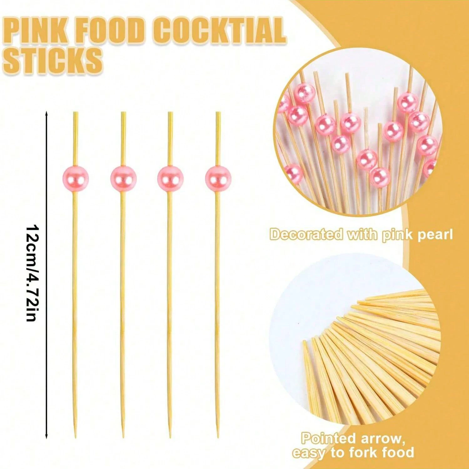 200/100/50/10pcs Food Picks, Fruit Cocktail Sticks, 4.7 Inch Sandwich ...