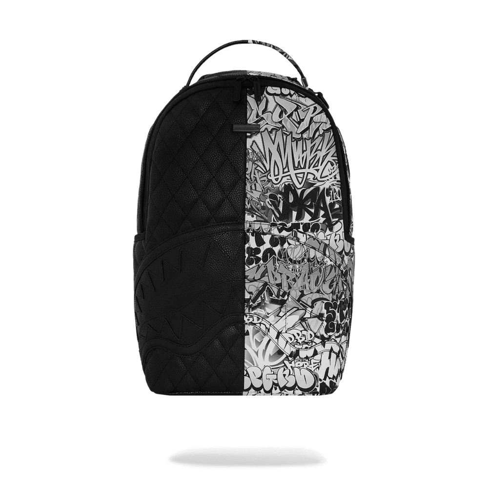 Sprayground Dark Wave Backpack Unisex Black Faux Leather Laptop ...