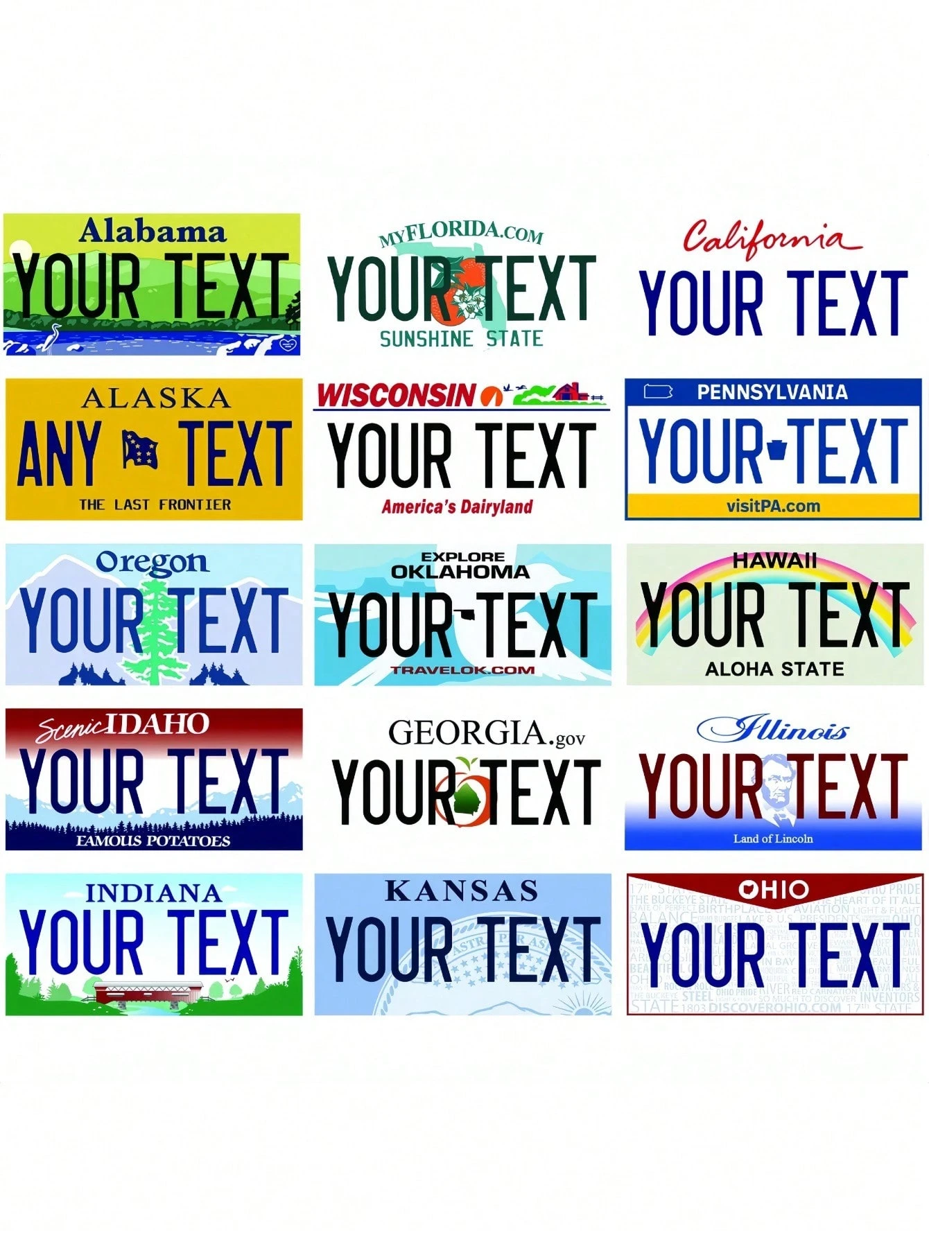 CIFbuy Custom License Plate | Custom 50 State License Plate | Choose ...