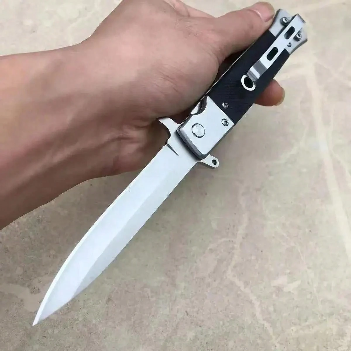Coltello pieghevole da esterno, coltello da sopravvivenza in acciaio ...