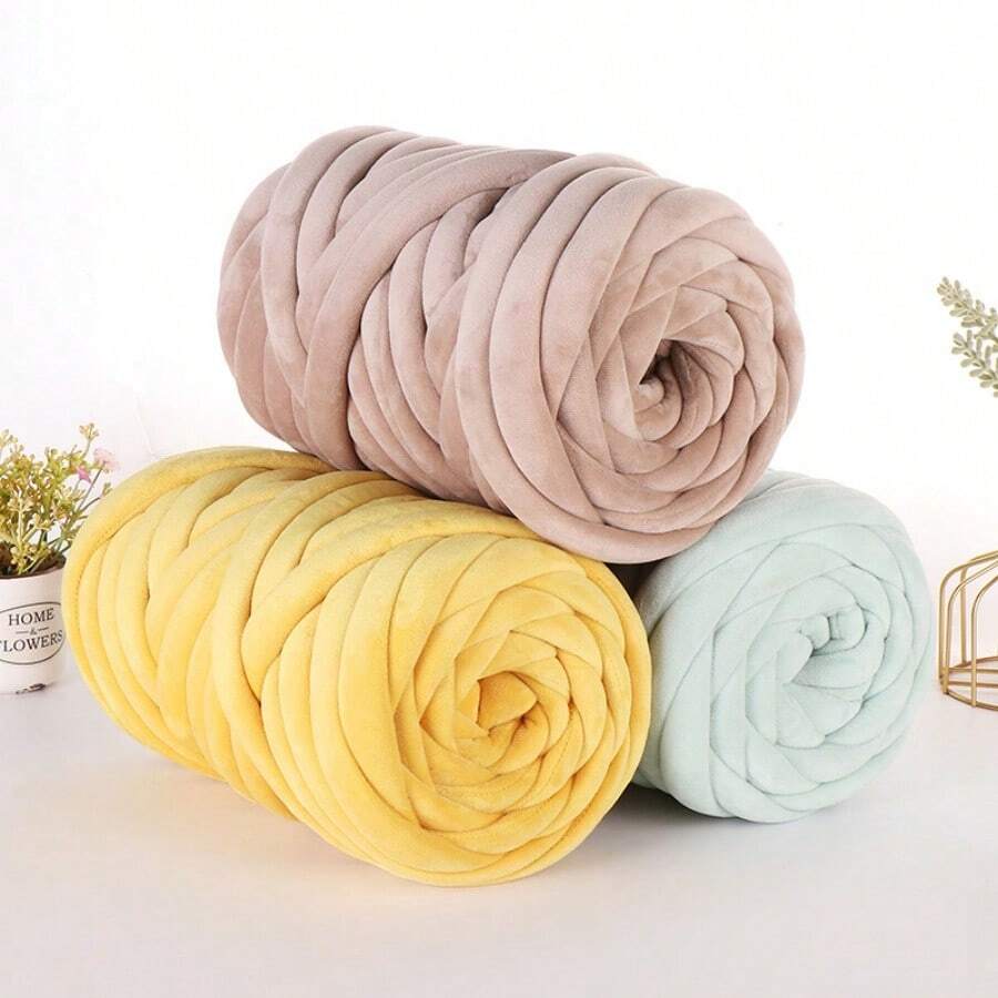 500G Super Velvet Chunky Yarn Thick Bulky Giant Thread White Bag For ...