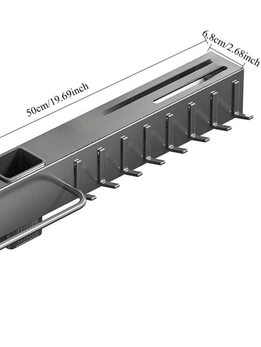 Carbon Steel Material Knife Holder, No Punching, Kitchen Multi-Functional Chopstick Cylinder ...