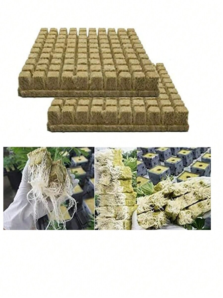 Fachoige 100 Pieces Rockwool Grow Cubes Growing Medium Starter Sheets ...