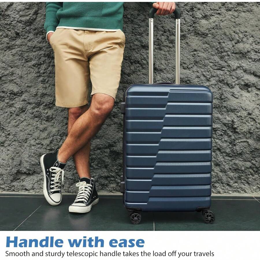 COOLIFE Expandable Suitcase PC ABS TSA Luggage 3 Piece Set Lock Spinner ...