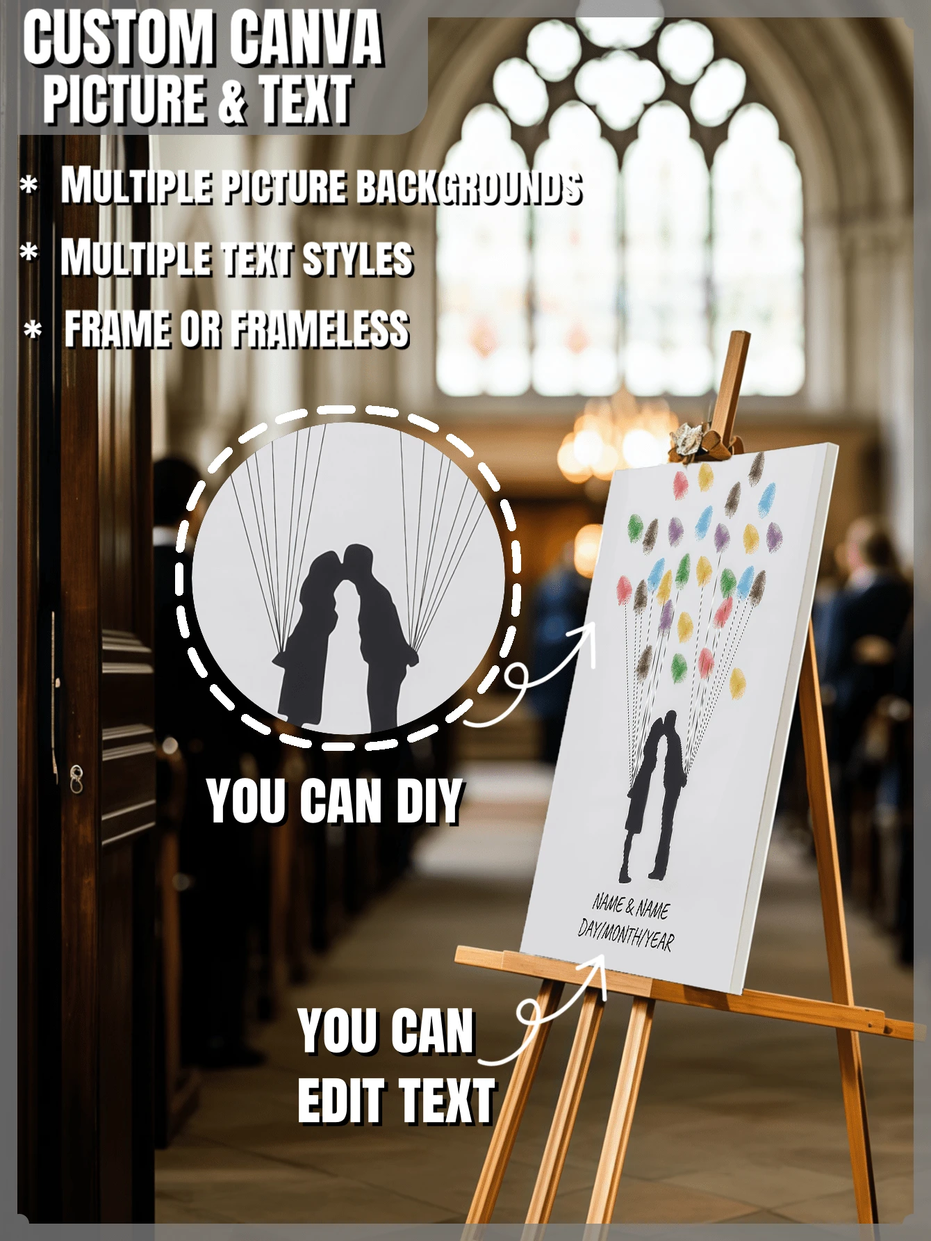 1pc Wedding Blessing Signing Canvas, Personalized Custom Wedding ...