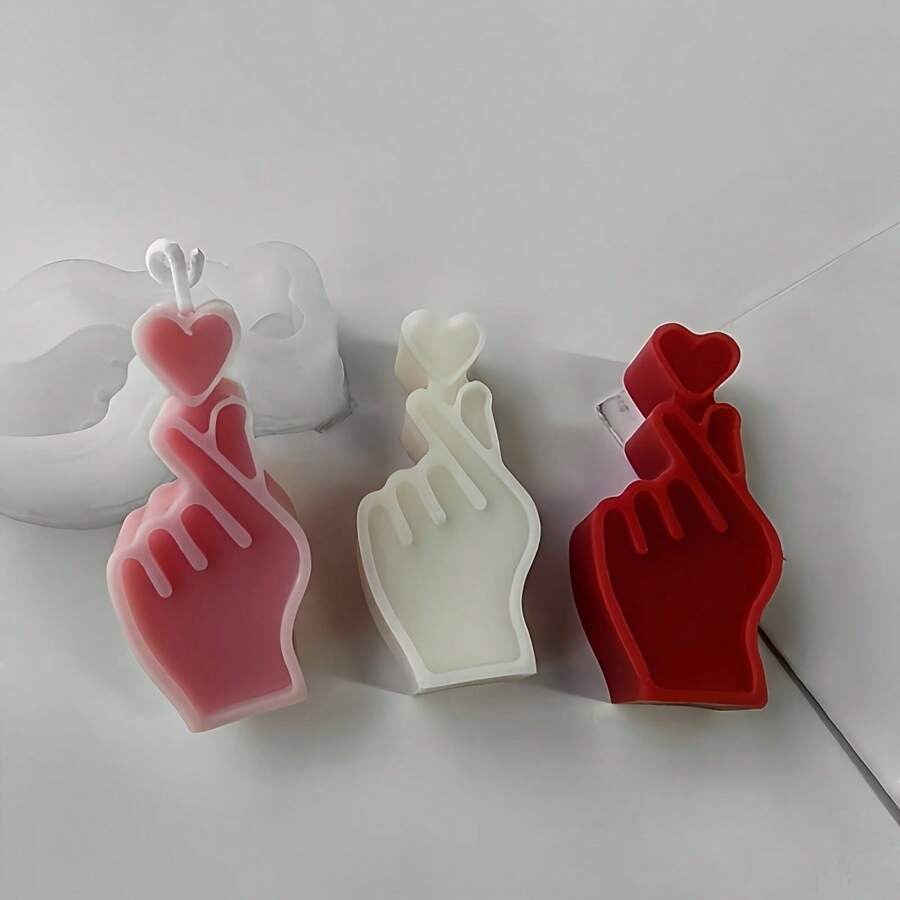 Asymmetric Gesture Finger Heart Scented Candle Mold Finger Gesture ...