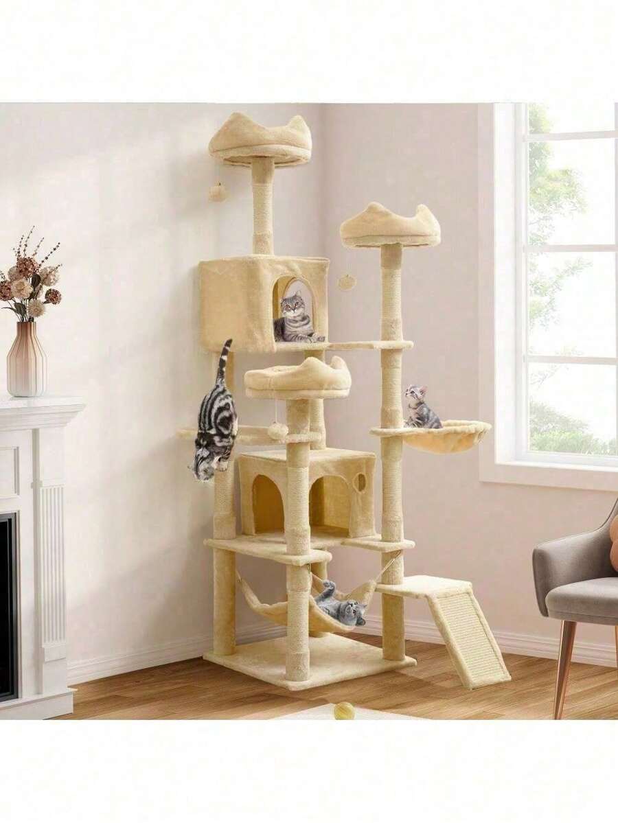 75 Inches Indoor Cat Tree Tall Cat Tower For Large Cats 20 Lbs Cat ...