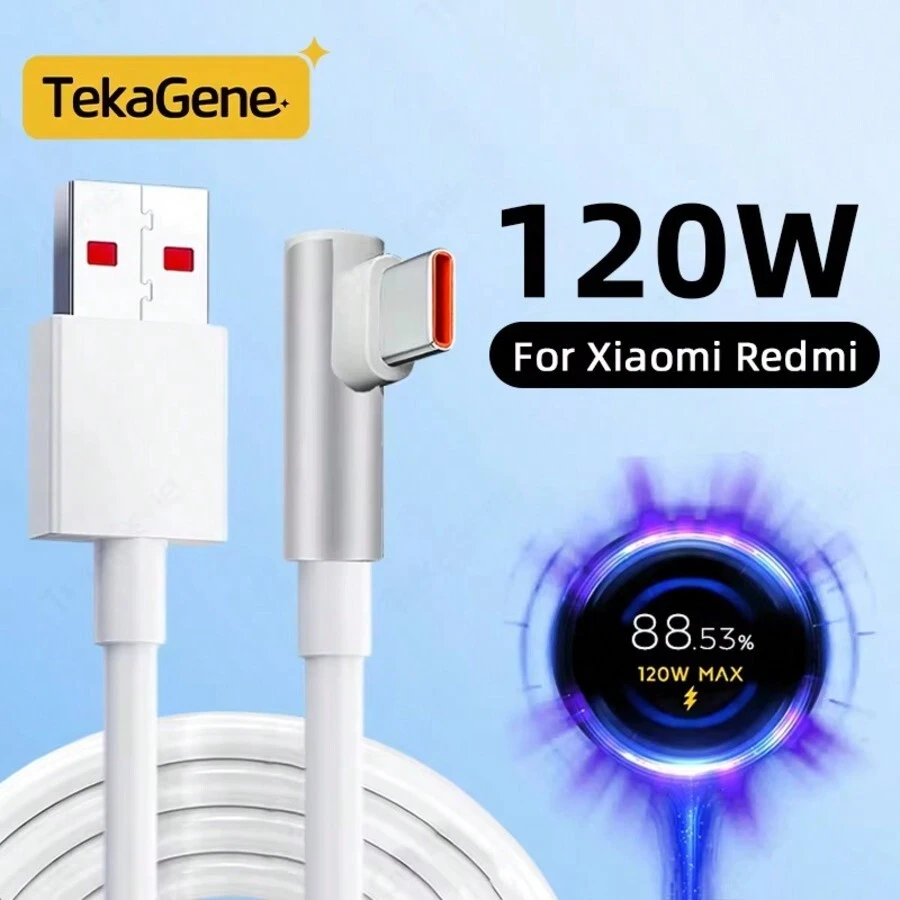 TekaGene Câble de charge rapide USB vers Type-C, coude à 90 degrés, 120W, 90W, 65W, pour ...